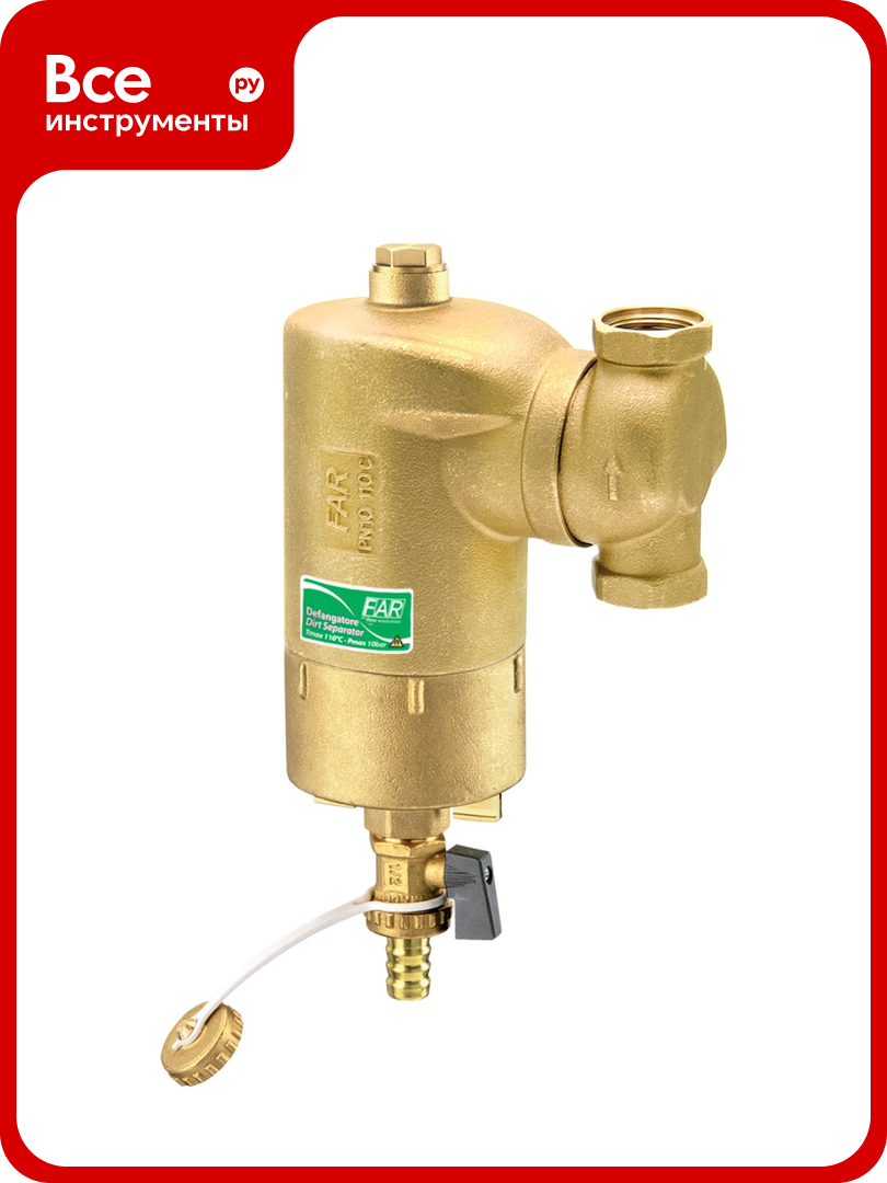Грязеуловитель, FAR, FAR вертикальный 3/4" ВВ с магнитными вставками FA 2212 34, теплоносителя
