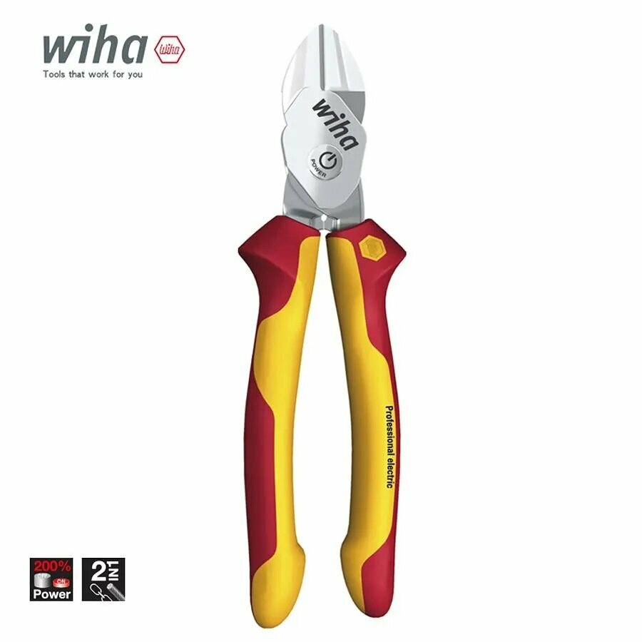 Wiha Бокорезы/кусачки для проводов для кабелей, гвоздей, шурупов, болтов, проволочного кабеля, 200 мм,38191