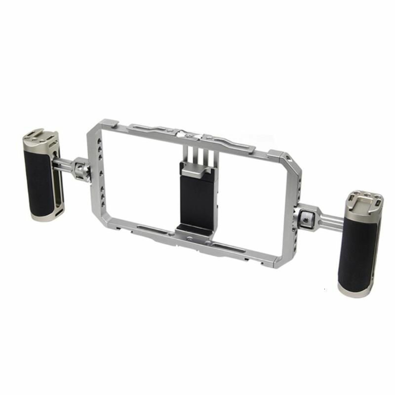 Универсальный набор для съемки видео на смартфон с двойными ручками, - Рама из алюминиевого сплава