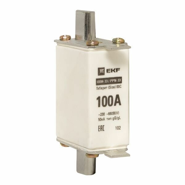 Вставка плавкая ППН-33 100/100А 50кА габарит 00С PROxima EKF fus-33/100