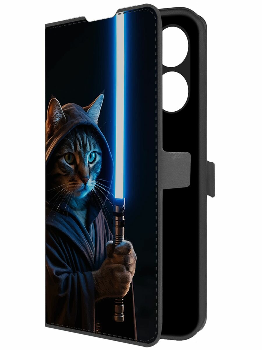 Чехол-книжка Krutoff Eco Book для TECNO Pova 5 Оби-Ван Котоби (черный)