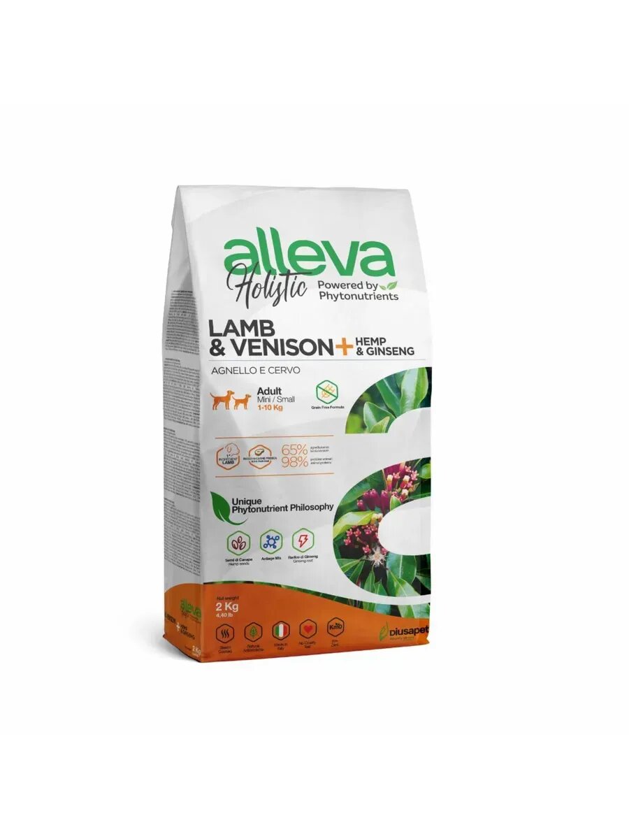 Сухой корм Alleva Holistic, для собак, ягненок/оленина, 2 кг