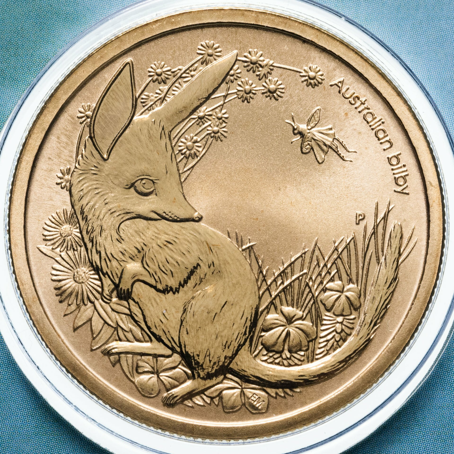Австралия 1 доллар 2011 "Детёныши диких животных - Билби" в конверте с маркой, Бронза, в сохранности UNC
