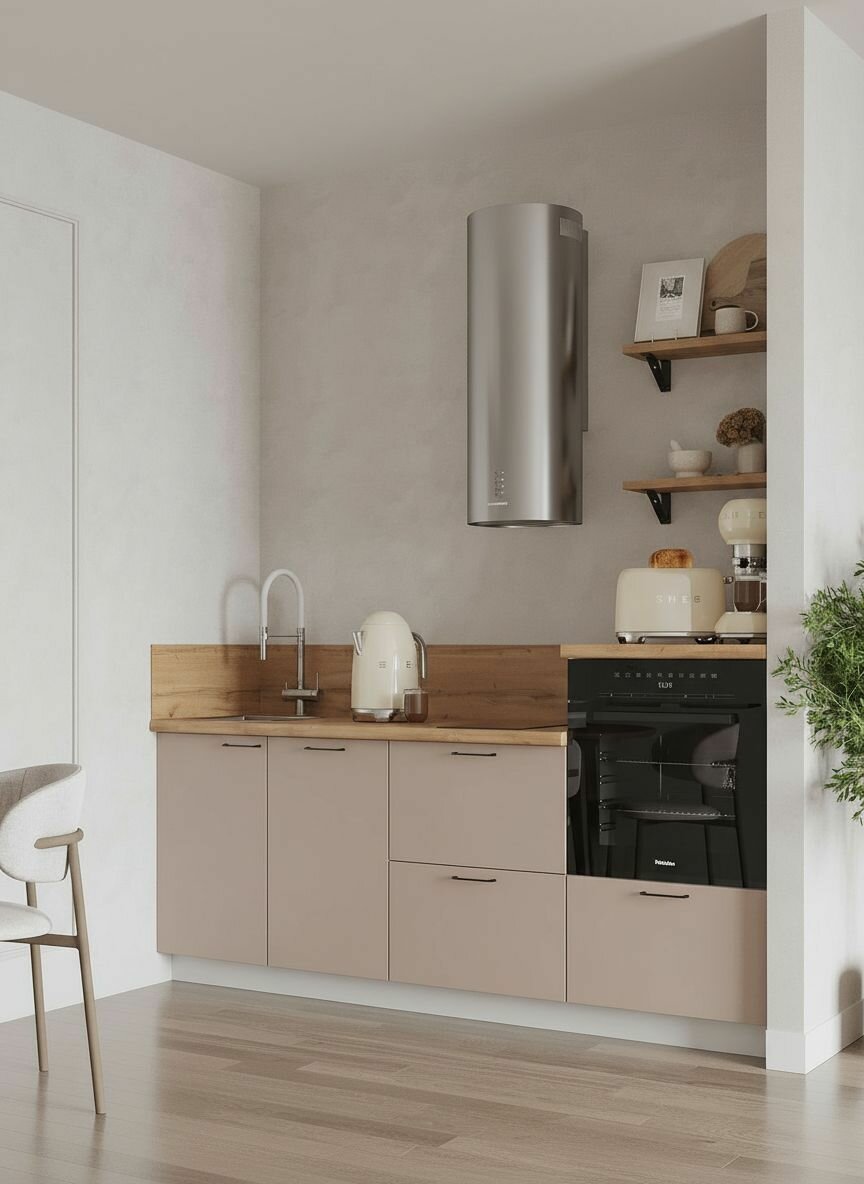 ARNIKA Кухонный гарнитур со столешницей "Дакия" 2,1м, цвет крем, фасад Эмаль