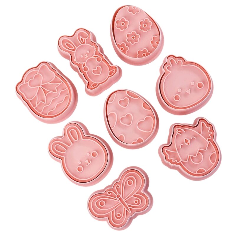 8шт Формы Для Выпечки Пасхального Печенья Мультяшной Формы Бисквитного Помада Тиснитель Штамп