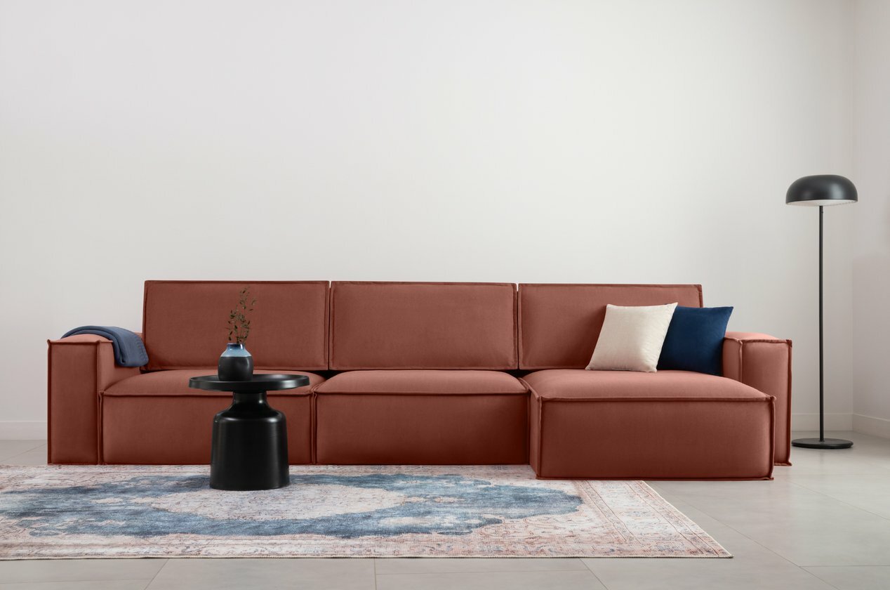 Диван угловой раскладной Divan.ru Эби-2 Velvet Terra, 354х167х87, спальное место 162х301, велюр, коричневый