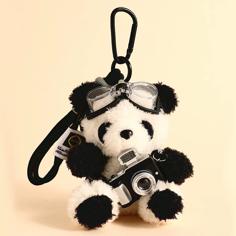 Плюшевый кулон-игрушка в виде панды для сумки, милый аксессуар для рюкзака, брелок для пары ключей от машины Плюшевый
