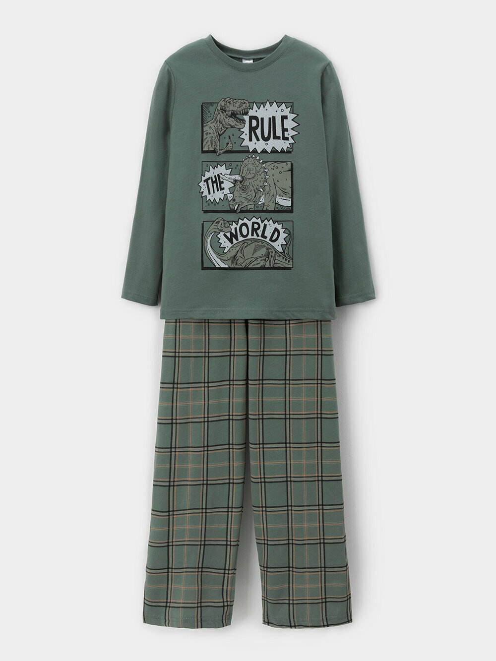 Пижама К 1600/зеленый мох,шотландская клетка