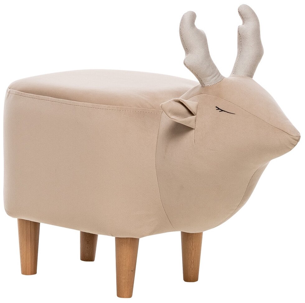 Пуфик в детскую Leset Олень Combi, ткань велюр V18/Milos 02, в детскую, спальню, гостиную
