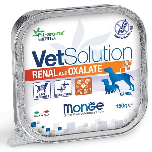 Корм для собак Mong VetSolution Renal and Oxalate, для поддержания функции почек 6шт. х 150 г