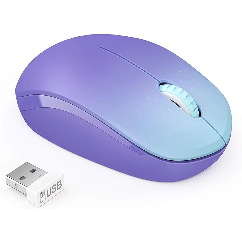 Беспроводная USB-мышь Seenda 2,4G для портативного компьютера, ПК Mac, Windows Vista, планшета, портативная, удобная, отзывчивая, бесшумный щелчок