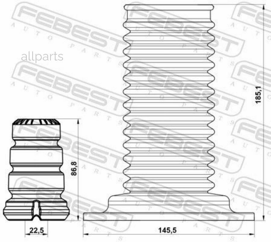 FEBEST TSHB-ADE150F-KIT Пыльник переднего амортизатора с отбойником комплект