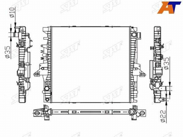 . SAT Радиатор охлаждения двигателя для Land Rover Discovery 09-17 / Range Rover Sport 05-13