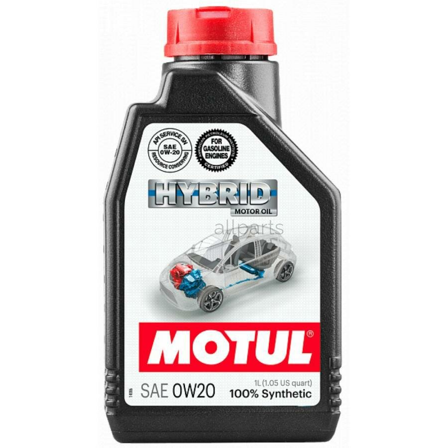 MOTUL 107141 Масло моторное Motul Hybrid 0W-20 синтетическое 1 л 107141