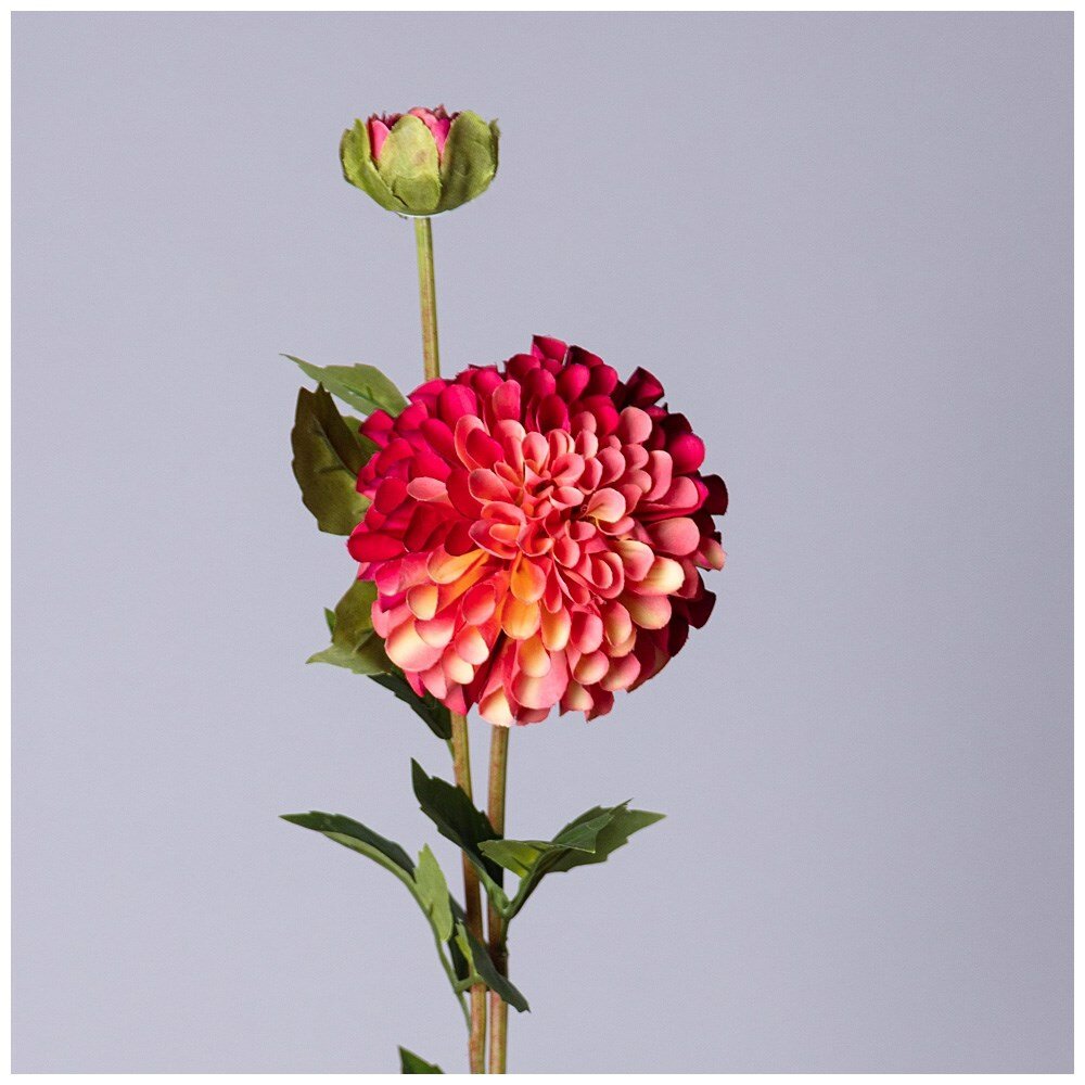 Цветок искусственный георгина L= 80 см , цвет винный