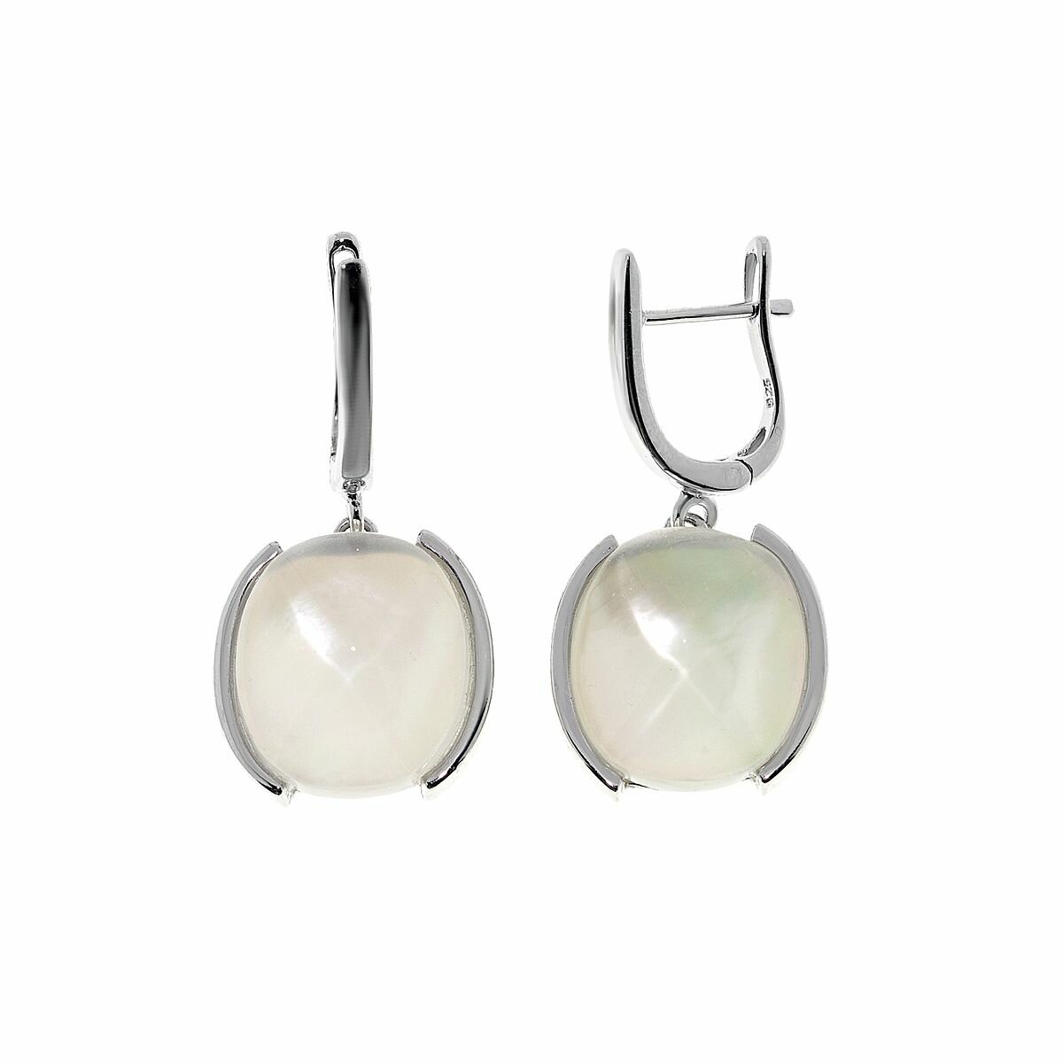 Серьги, серебро, 925 проба, родирование, перламутр