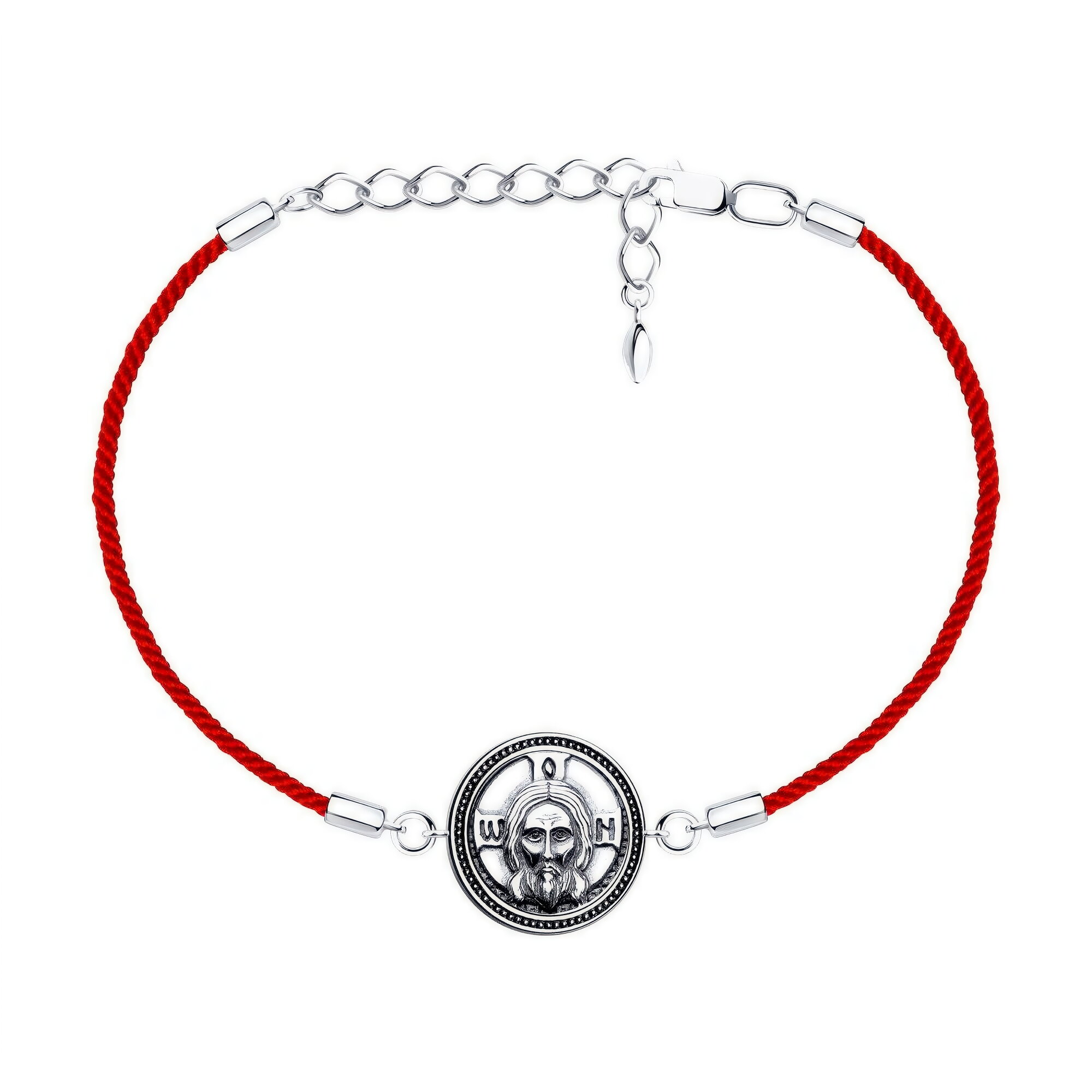 Браслет-нить, серебро, 925 проба, чернение