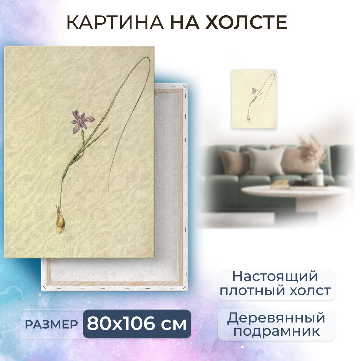 Картина на холсте, репродукция / Pierr - Joseph Redoute / Пьер-Жозеф Редуте / Размер 80 x 106 см