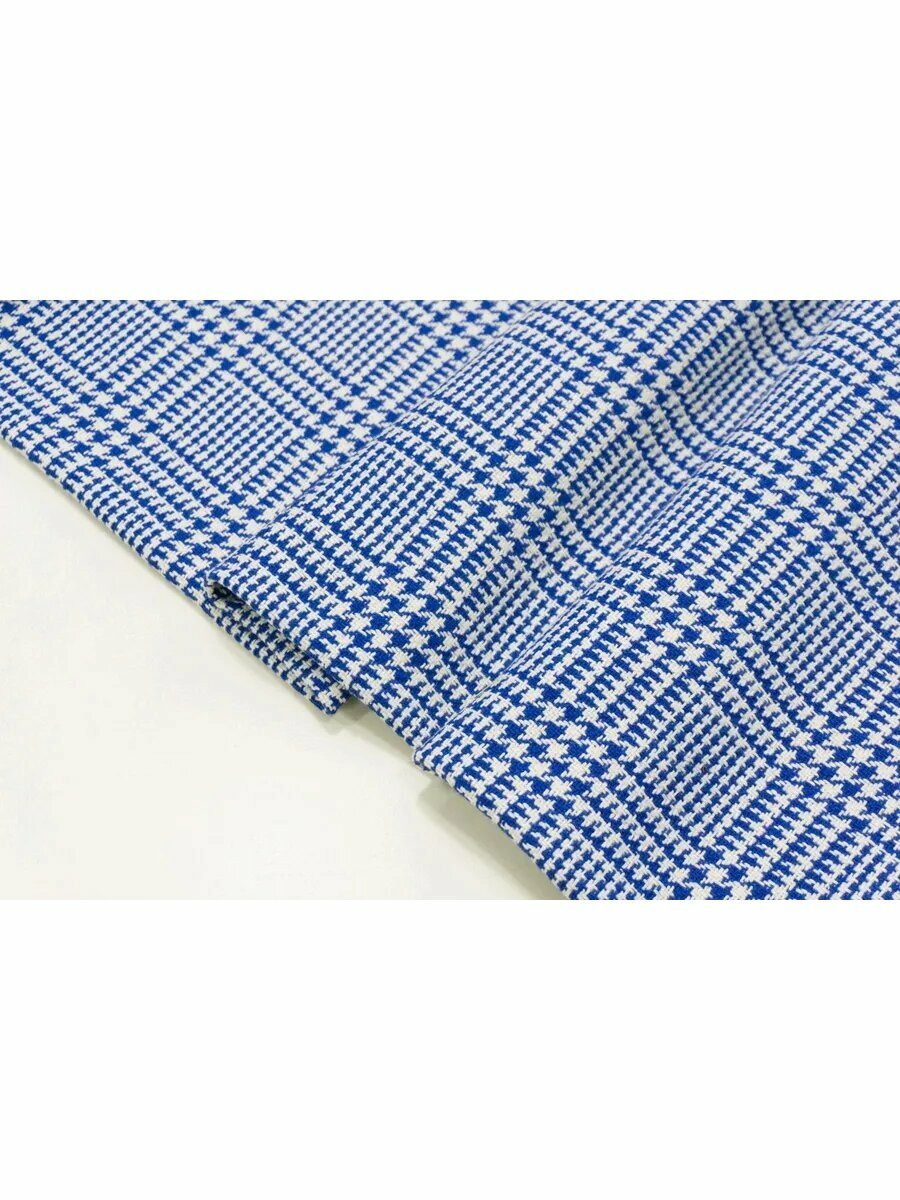 Ткань Хлопок гусиная лапка синяя 1 метр