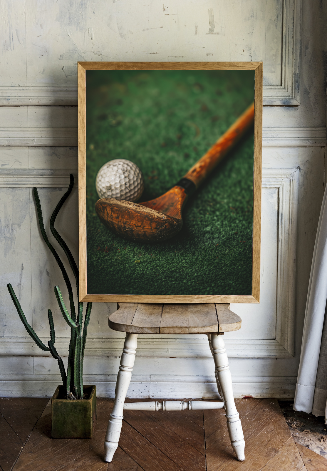 Постер "Гольф - В ожидании игры" 50x70 в раме