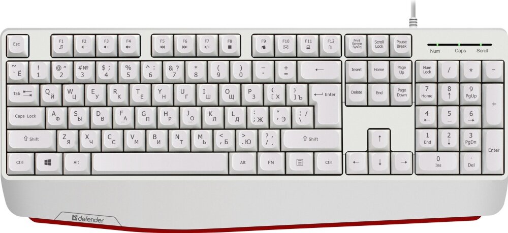 Defender Клавиатура Defender HB-546 Atom 45547, белый (USB) (ret)