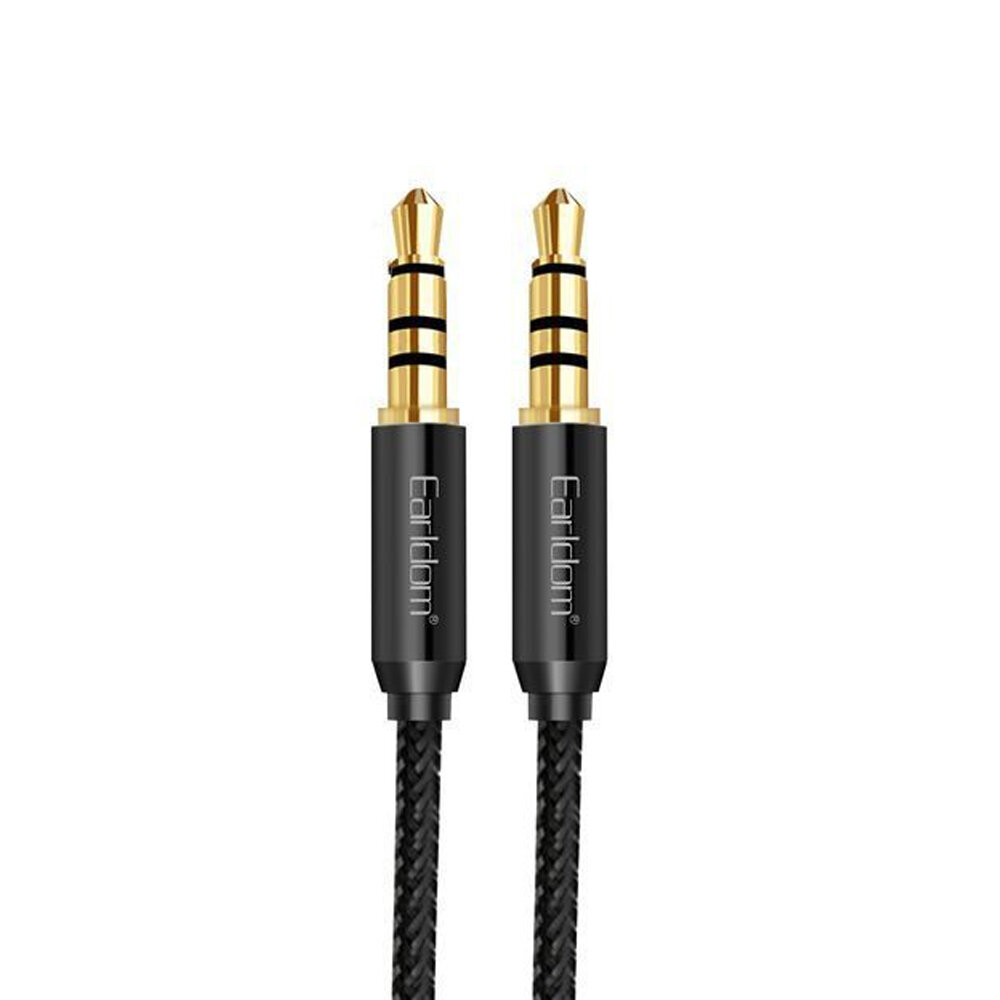 Аудиокабель Earldom ET-AUX02 3.5мм, 1м, нейлон (черный)