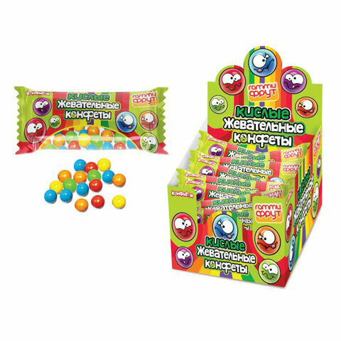 Конфеты гамми фрут кислые жевательные, 20 г, конфитой, КТ94818