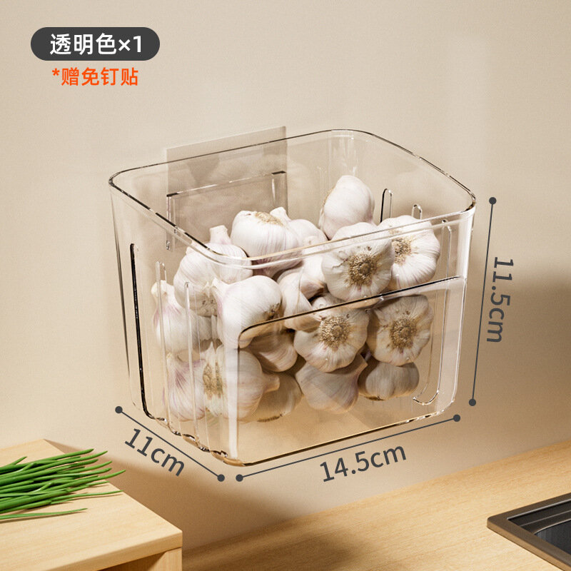 Корзина для хранения лука и чеснока, прозрачная, настенная, многофункциональная, 1 шт