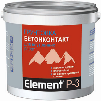 Грунтовка Бетон-Контакт Alpa Element P-3 5л Бесцветная, Влагостойкая для Внутренних Работ.
