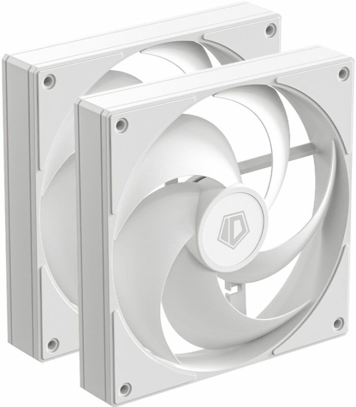 Комплект вентиляторов 140x140x25 ID-Cooling AS-140-W DUET (2 in 1) PWM резиновые углы белый 300-1800об/мин супертихий
