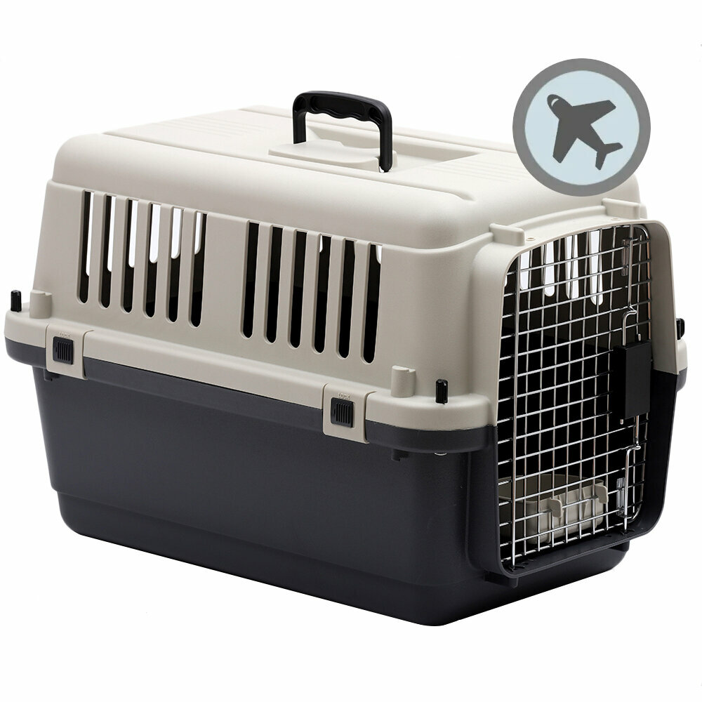 Переноска Pet Choice Departures Range 60х40х40 см, до 10 кг, стандарт IATA / Пластиковая перевозка для кошек собак мелких пород / Контейнер для животных в самолет или в машину