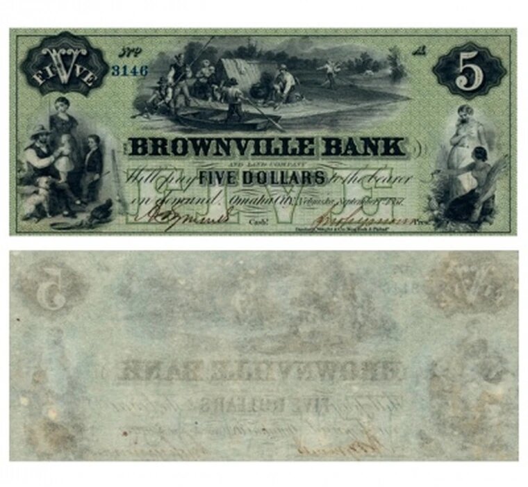 5 долларов 1860 США Браунсвилл штат Техас, сувенирная копия, банкноты и купюры редкие коллекционные