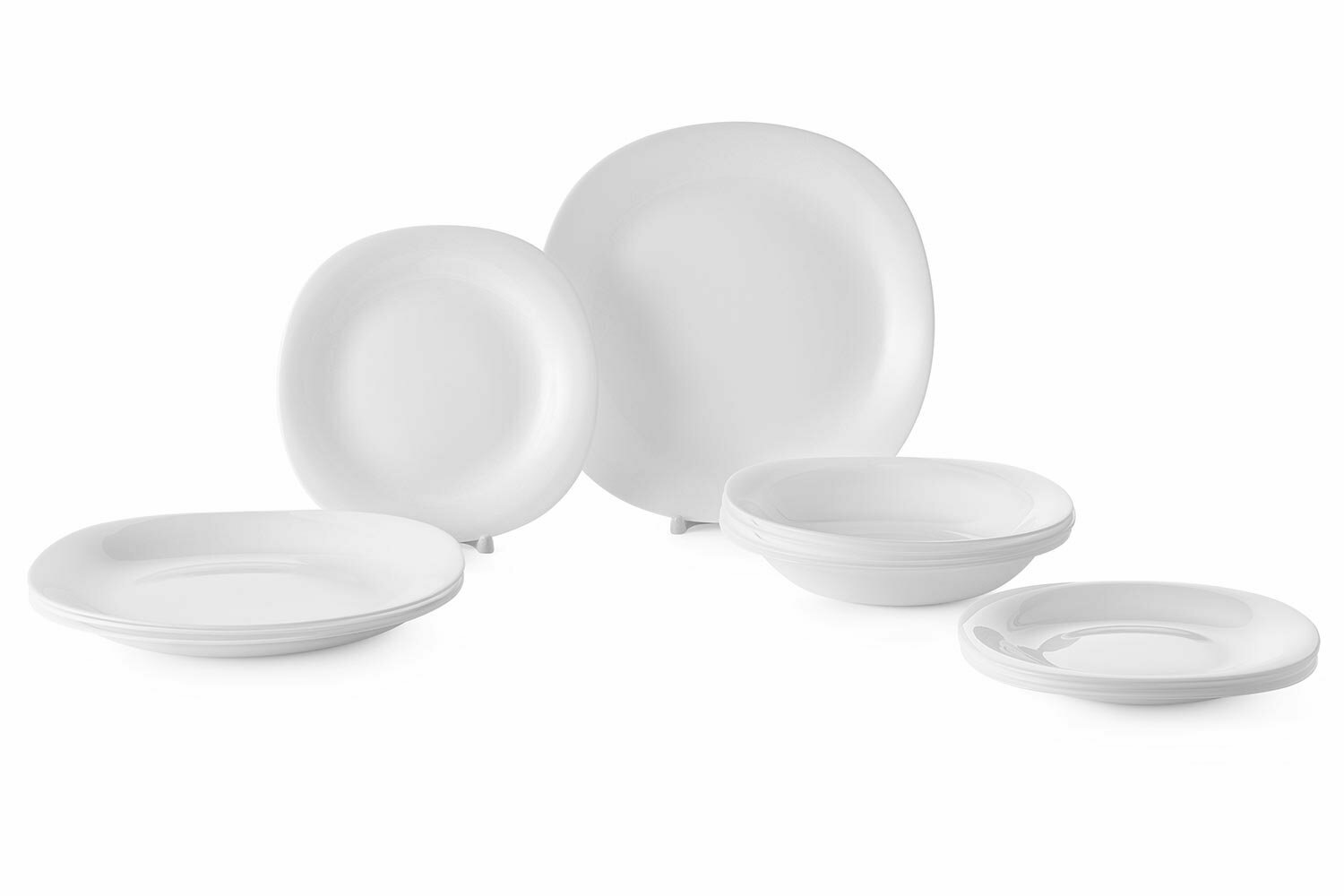 Обеденный сервиз EVIO Paola NOOP 12 white, на 4 персоны, 12 предметов, белый