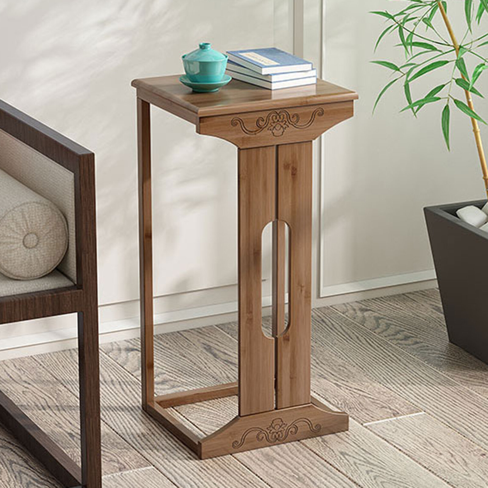 Деревянный приставной столик, журнальный столик в стиле ретро, мебель для балкона и отеля,32*30*79 см