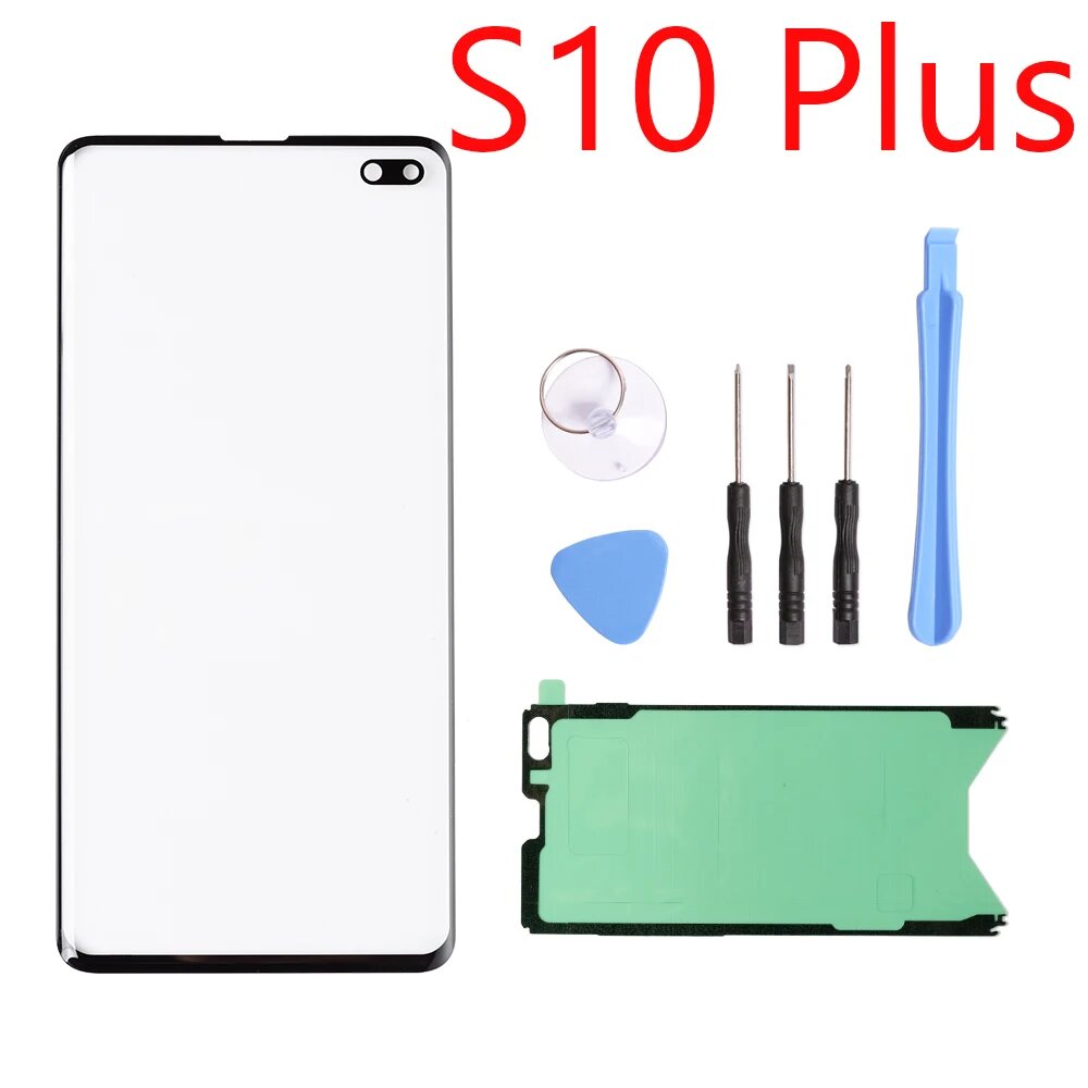 Для Samsung Galaxy S20 S10 Plus Note 8 9 10+ Plus S8 S9 ЖК-дисплей, внешняя сенсорная панель, замена стекла, переднее стекло, линза S10 Plus 1set