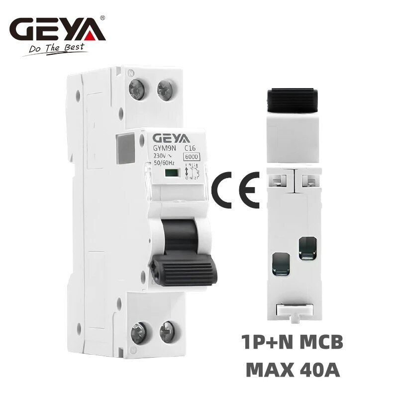 Автоматический выключатель GEYA GYM9N 6-40А 220V C Curve, 16A