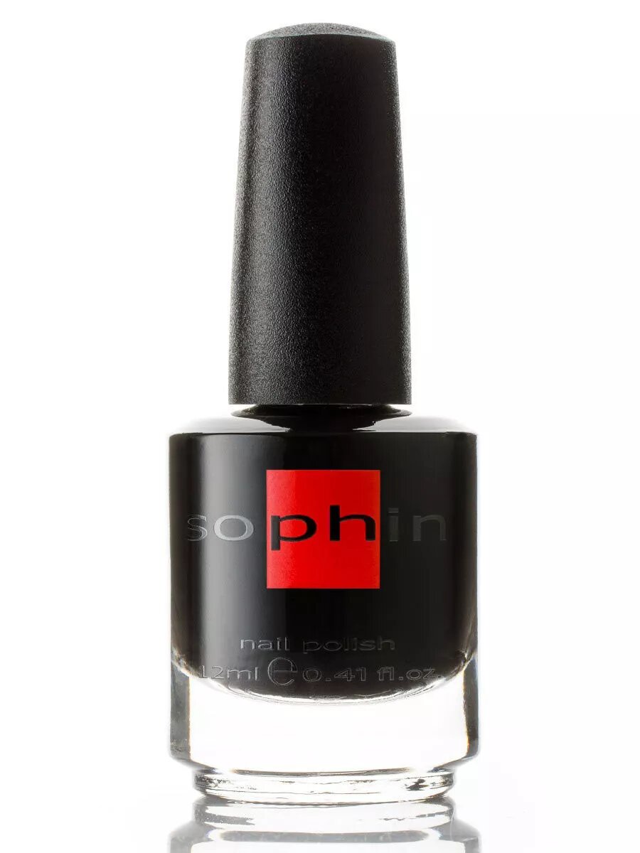 Лак для ногтей Sophin №02, для маникюра и педикюра, черный, 12мл
