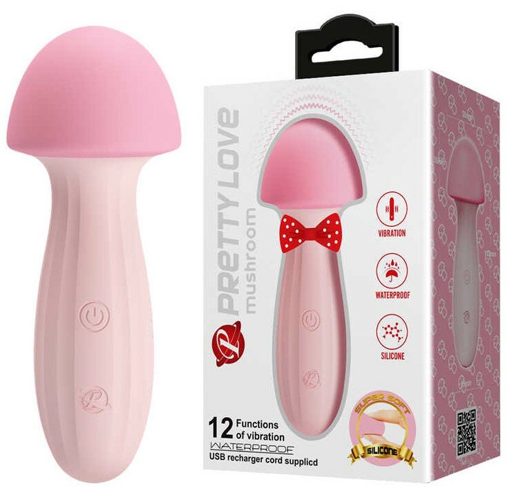Вибромассажер PRETTY LOVE "Mushroom", 12 функций вибрации, USB-зарядка