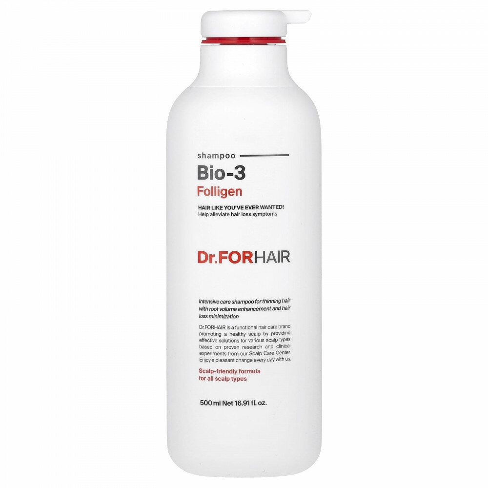 Dr.ForHair, Folligen, шампунь, Bio-3, 500 мл (16,91 жидк. унц.)