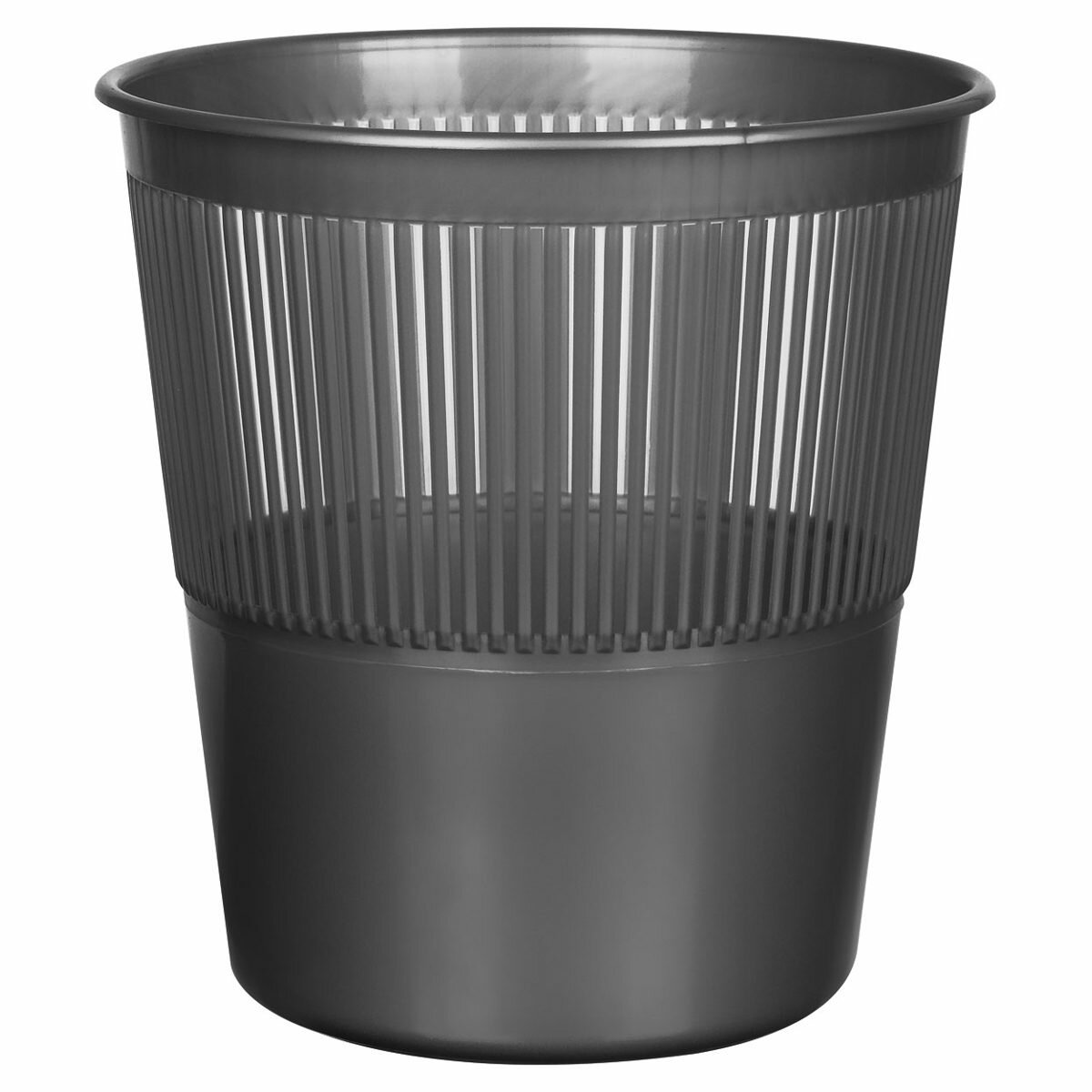 Корзина для бумаг 9л OfficeClean, круглая сетчатая, пластик, серая (299872)