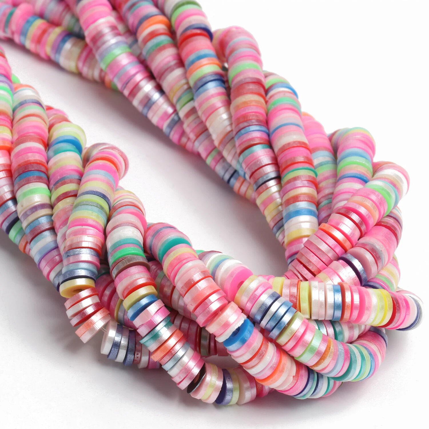 Плоские круглые бусины LASOFAMIRE 6 мм, 350 шт. mixed color