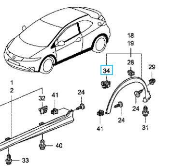 Фиксатор, отделка задн. Колесной ниши (Оригинал)