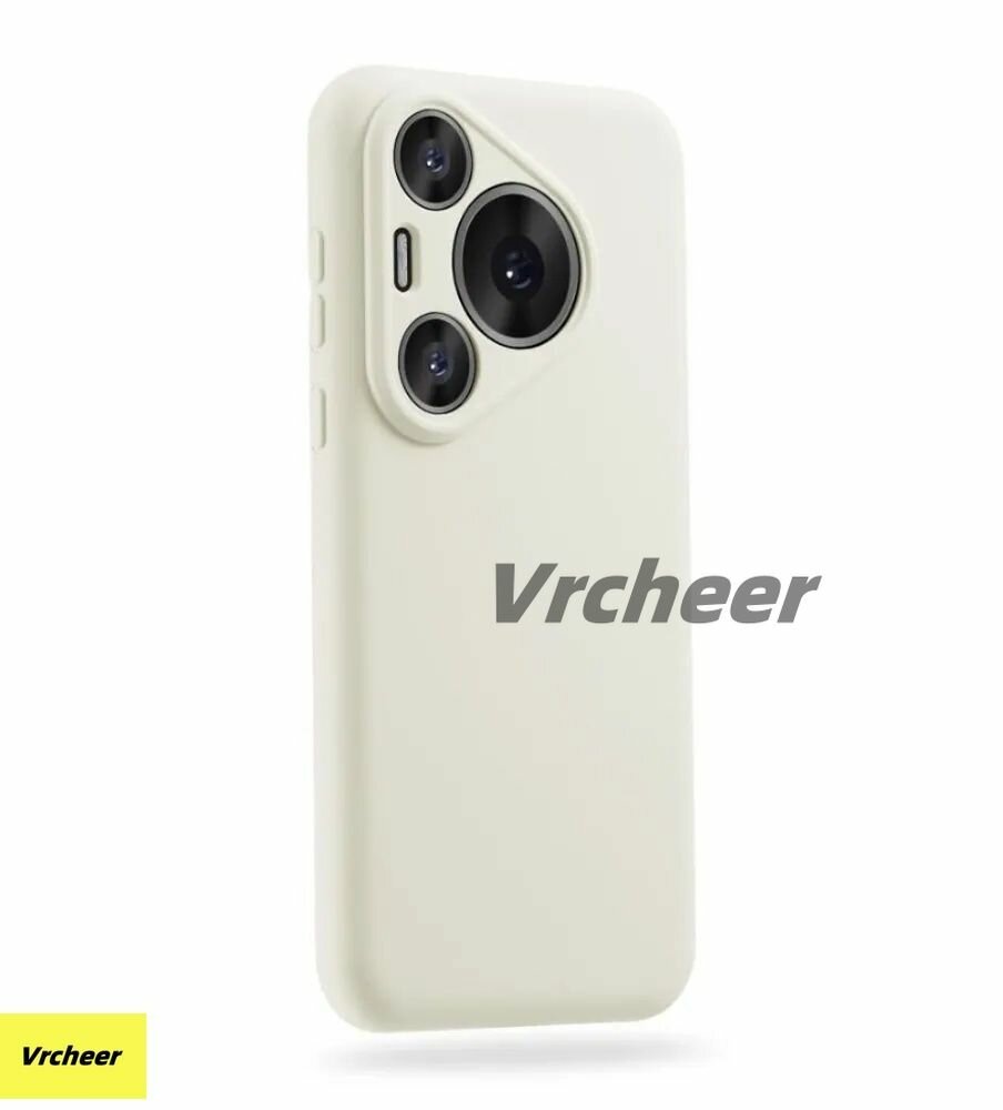 Чехол на Huawei Pura 70 (Хуавей Пура 70, Пюра 70) силиконовый с защитой камеры /софт-тач(белый)