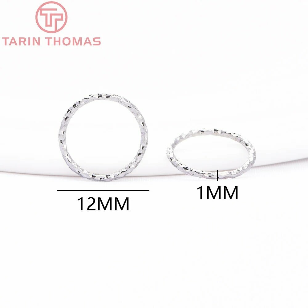 (3581) 10 шт. 18 мм 20 мм, позолоченные латунные круглые соединительные кольца 8612-Platinum Color