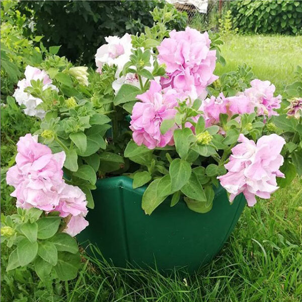 Вазон с запасом воды d30см, зеленый