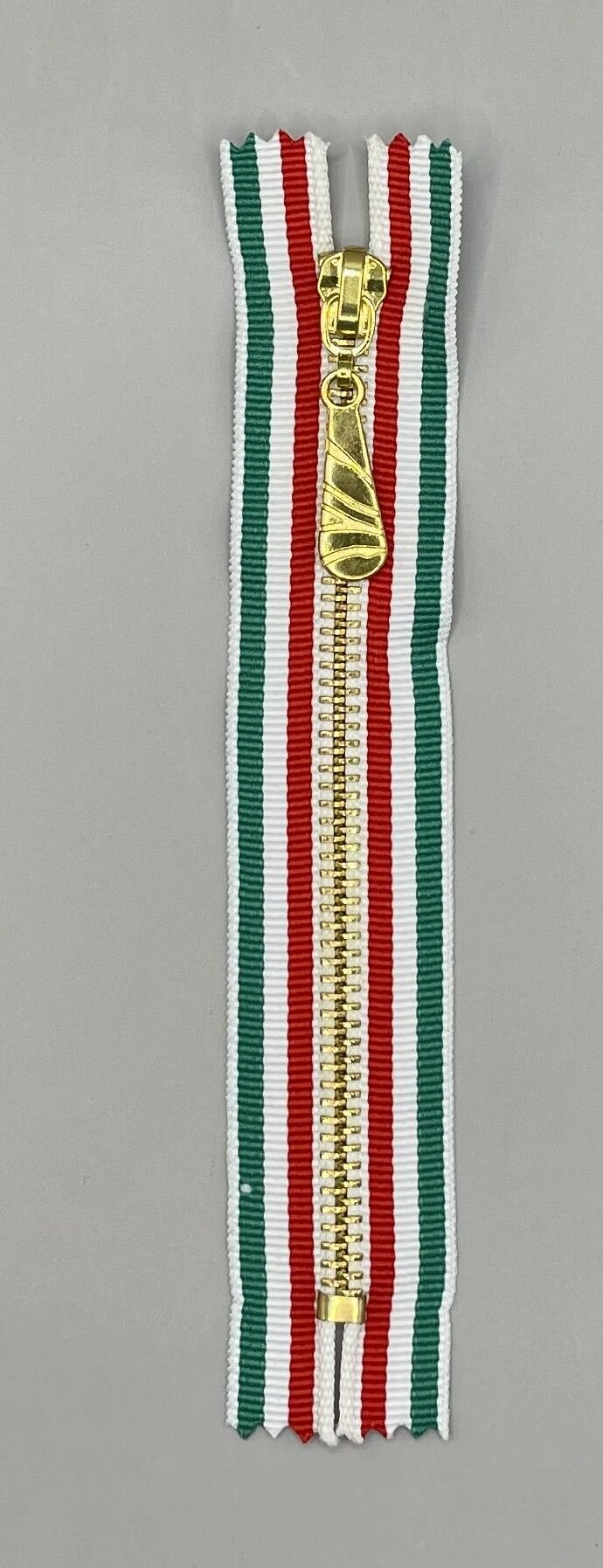 Молния декоративная ,15см, тип 5, разноцветный(6), зубья золото,1 замок.1шт.