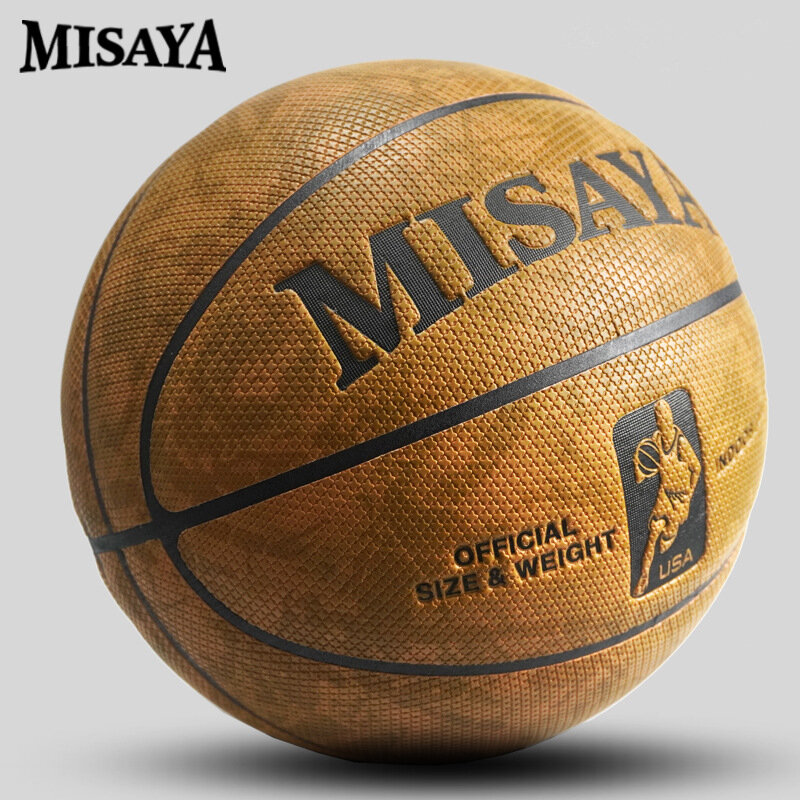 Баскетбольный мяч, №7, воловья кожа, влагопоглощающий, с логотипом, синий