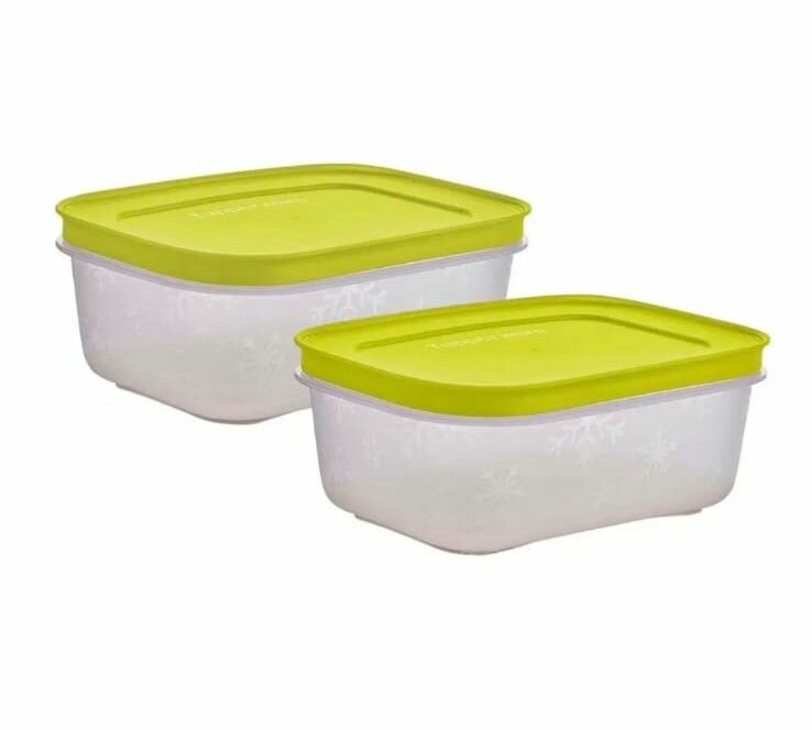 Охлаждающий лоток (450 мл), 2 шт. салатовые крышки. Tupperware правильная заморозка продуктов