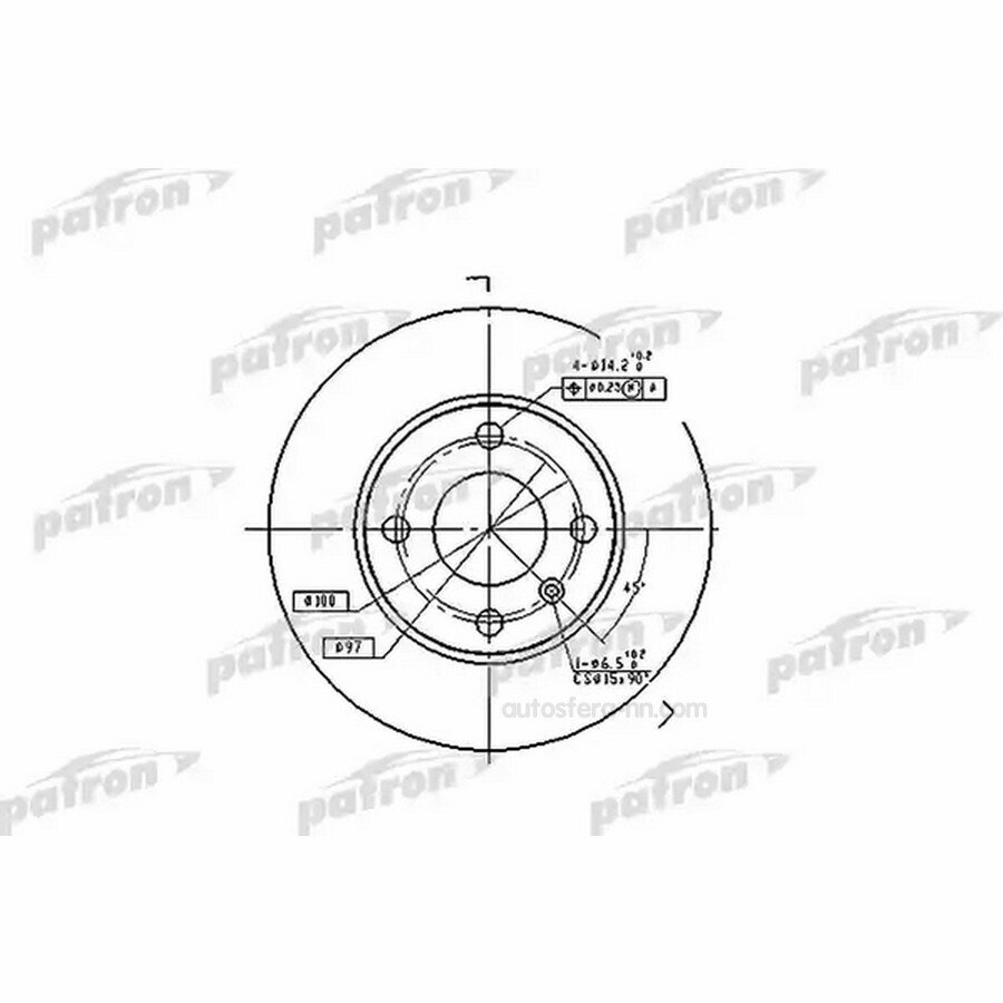 PATRON PBD4050 Диск тормозной задн OPEL: ASTRA F CLASSIC универсал 03-05, ASTRA G хечбэк 98-05, ASTRA G кабрио 01-05, ASTRA G седан 98-05, ASTRA G универсал 98-04, ASTRA G фур