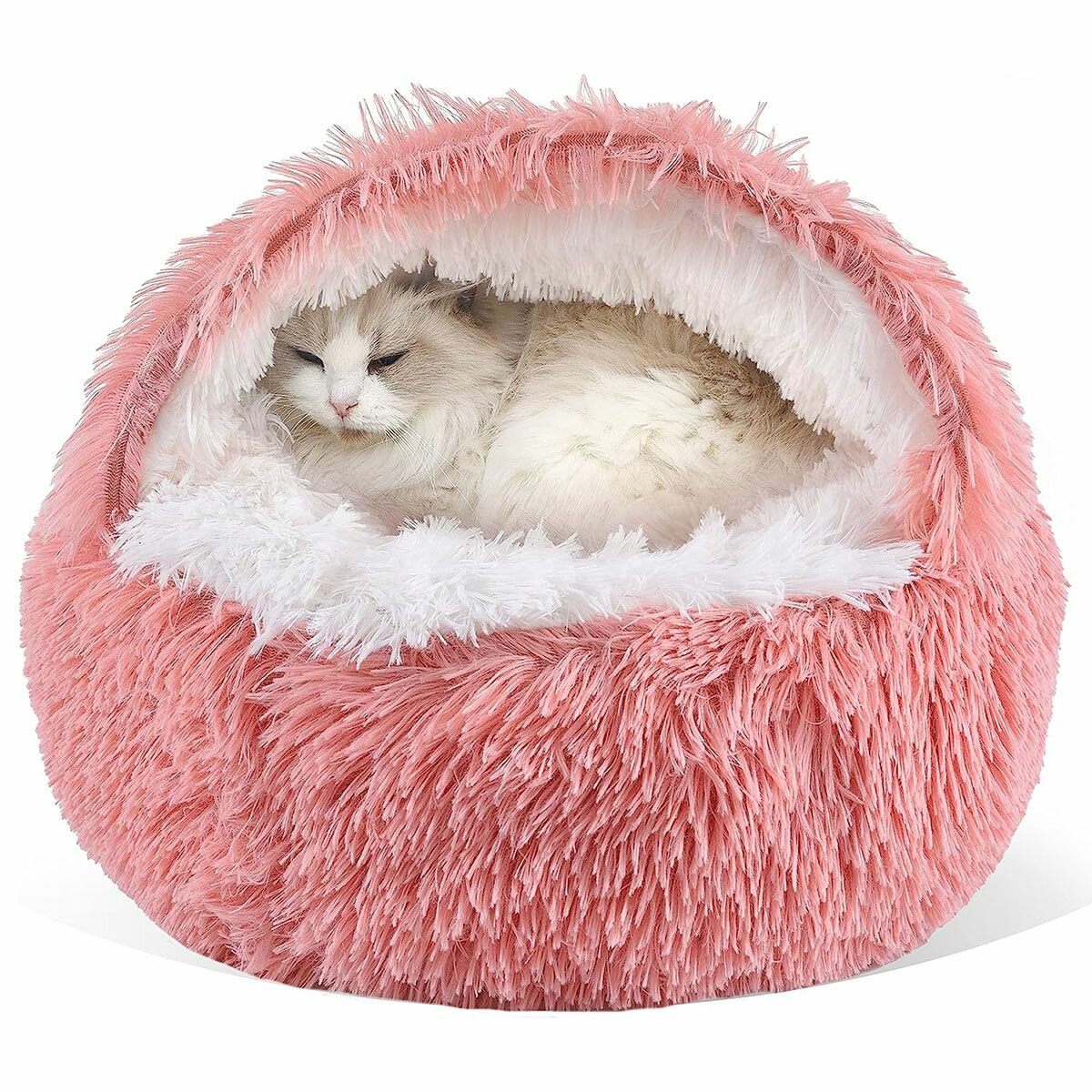 Лежанка для кошек и собак, противоклещевыми пушистым из искусственного меха, вмещает до 10 кг